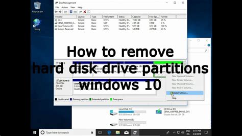 How To Remove Hard Disk Drive Partitions In Windows YouTube