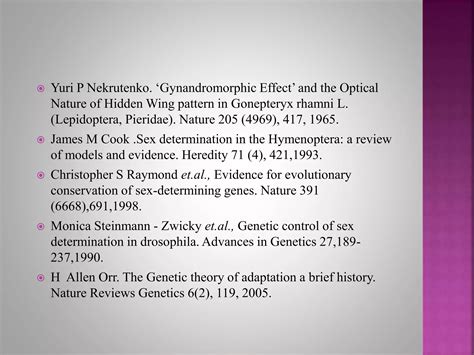 Genic Balance Theory Of Bridges Gynandromorphs Ppt