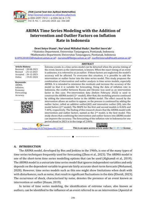 PDF ARIMA Time Series Modeling With The Addition Of Intervention And
