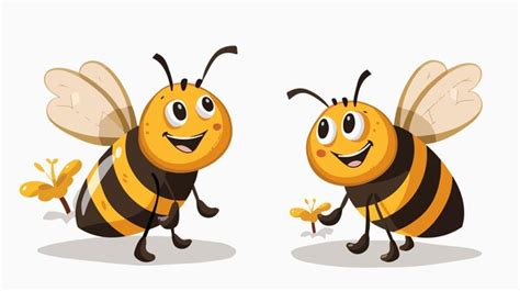 Happy Cartoon Bee Smiling Vector Illustration Premium Ai Generated Vector