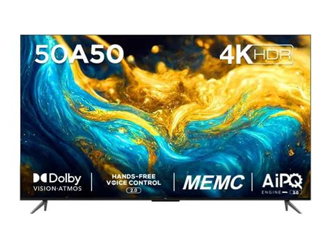 Promo Tcl 50a50 Google Smart Led Tv 50 Inch Uhd 4k Memc Dolby Atmos Hfvc 2 0 Diskon 47 Di