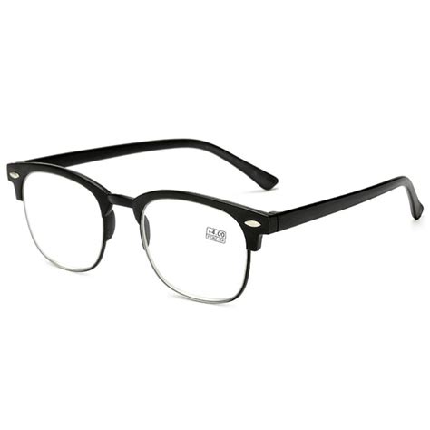 Kujuny Tr90 Reading Glasses Men Retro Half Frame P Grandado