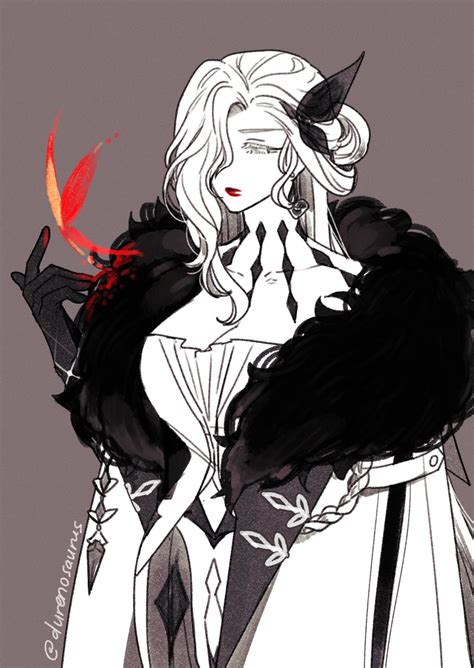 Signora And Crimson Lotus Moth Genshin Impact Drawn By Durenosaurus Danbooru
