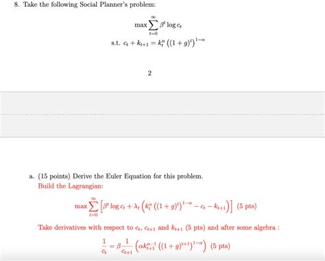 Solved Er I Don T Know How To Derive The Euler Equation It Chegg Com