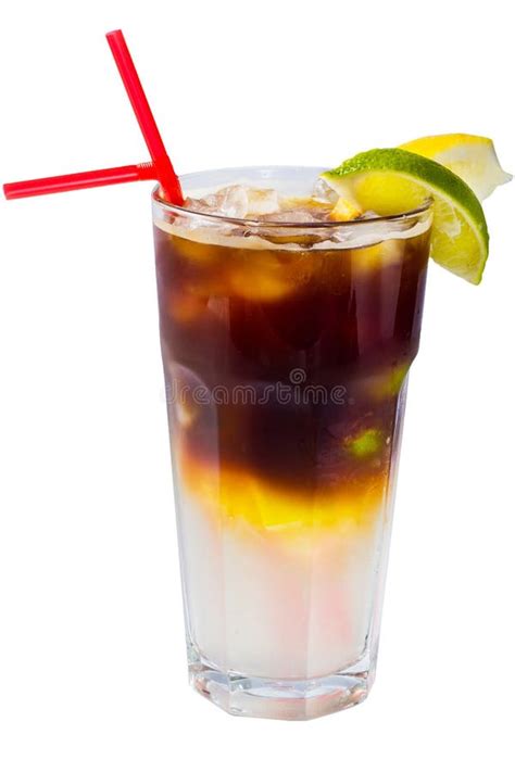 Glass Of Cold Cola And Clear Tonic Cocktail Stock Image Image Of