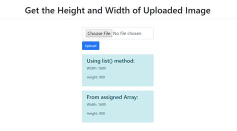 how to get the height and width of uploaded image using php