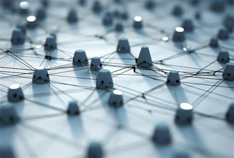 Premium Photo Abstract Network Grid With Blue Connectivity Nodes