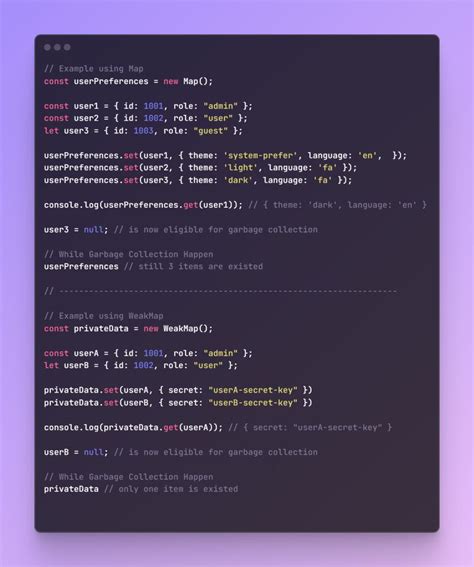 mohammad zolfaghari on linkedin datastructure weakmap map javascript