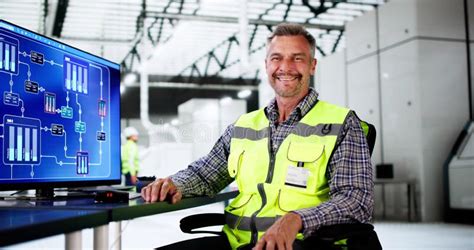 Engineer Operator Using Scada System Stock Image Image Of Maintenance