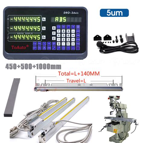 Axis Digital Readout DRO Display µm Linear Scale Kit CNC Mill eBay