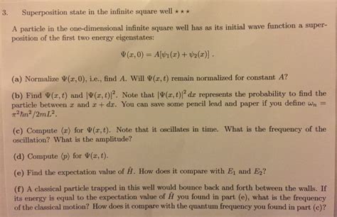 Solved Superposition State In The Infinite Square Well A