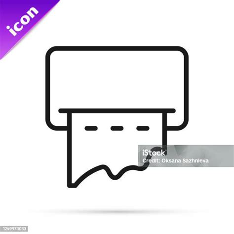 흰색 배경에 고립 된 벽 아이콘에 검은 줄 종이 타월 디스펜서 공중 화장실 위생 관리 및 깨끗한 손을위한 장비 벡터 일러스트레이션 건강한 생활방식에 대한 스톡 벡터 아트 및