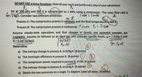 Solved Do Not Use State Functions Show All Your Work And