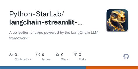 GitHub Python StarLab Langchain Streamlit Examples A Collection Of Apps Powered By The