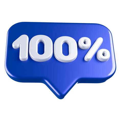 Icon Number 100 Percent 3d 11296967 Png
