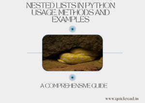 Nested Lists In Python Usage Methods And Examples A Comprehensive Guide