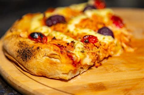 Traditional Brazilian Pizza With Chicken And Catupiry Cheese A Classic