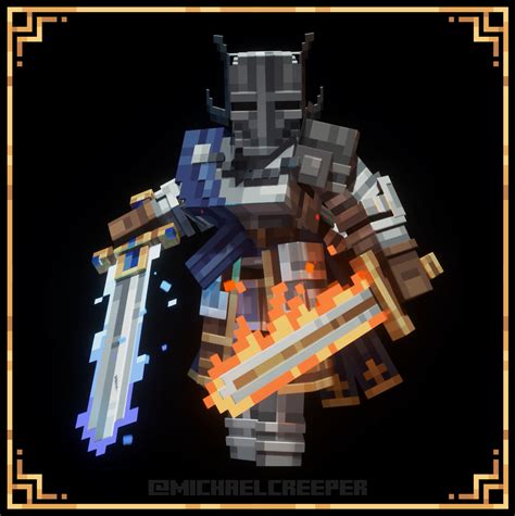 Artstation Minecraft X Elden Ring Rellana Twin Moon Knight