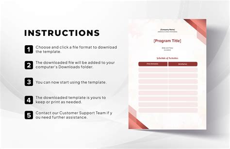 Blank Program Template In Illustrator Word Pdf Download