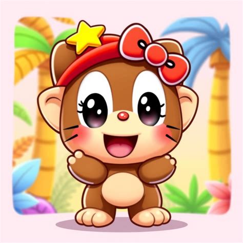 Whimsical Character Design Diddy Kong Meets Hello Kitty