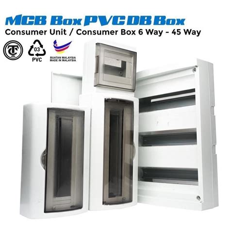 Tc Surface Pvc Mcb Db Box 6 Way 45 Way Consumer Unit Consumer Box Shopee Malaysia