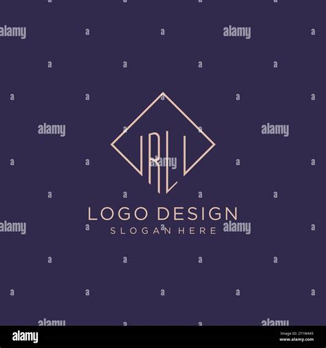 Initials Rl Logo Monogram With Rectangle Style Design Vector Graphic