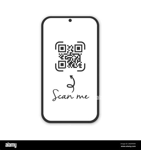 Realistic Smartphone With Qr Code Scanner Scan Me Stock Vector Image And Art Alamy