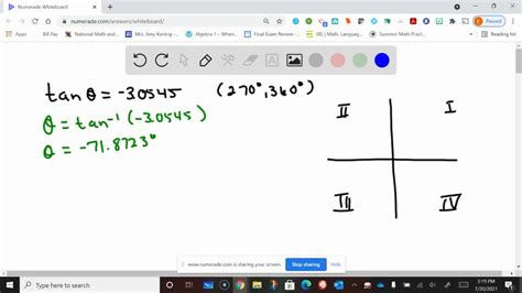 Solvedgiven The Function Value And The Quadrant Restriction Find θ