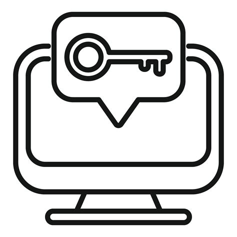 Computer Password Key Icon Outline Vector Code Mobile 42523013 Vector
