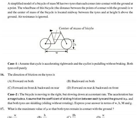Answered A Simplified Model Of A Bicycle Of Mass M Has Two Tyres That
