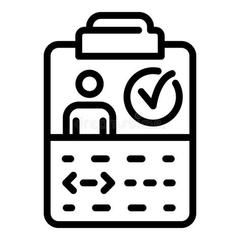 Clipboard With Coding Man Icon Outline Style Stock Vector
