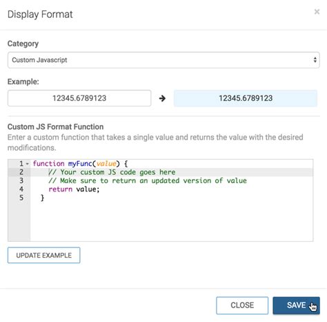 customizing display format using javascript