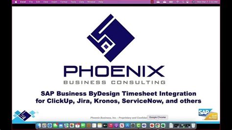 Sap Business Bydesign Timesheet Integration Phoenix Business Consulting Intelligent Enterprise