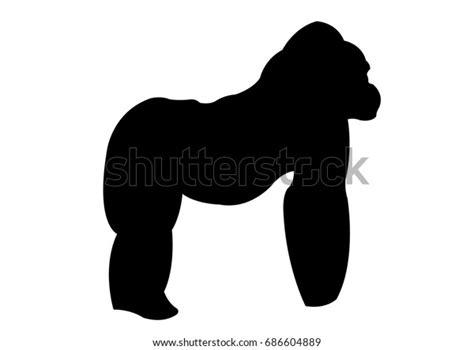 Gorilla Silhouette Vector Illustration Isolated Stock Vector Royalty
