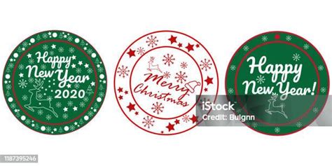메리 크리스마스와 새해 복 많이 받으세요 원 배지 스탬프 또는 텍스트 비문 라벨의 집합입니다 배너 인사말 카드 포스터 템플릿의 컬렉션입니다 벡터 Eps10 그림입니다