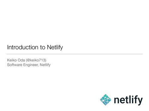 Introduction To Netlify Speaker Deck