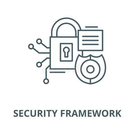 Security Framework Vector Line Icon Linear Concept Outline Sign Symbol Stock Vector