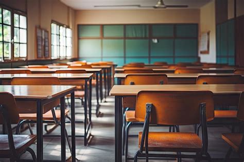 Premium Ai Image Empty Classroom In High School Thailand Interior For