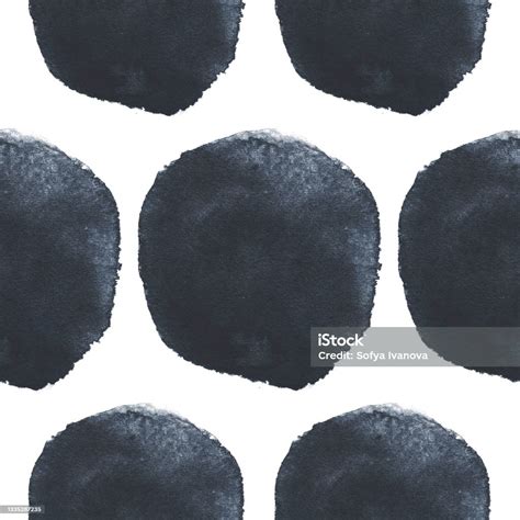 핸드 드로잉 블랙 수채화 추상원 스팟 브러쉬 스트로크 매끄러운 패턴 배경 포스터 인쇄 카드 엽서 직물 직물 인사말 카드 결혼식