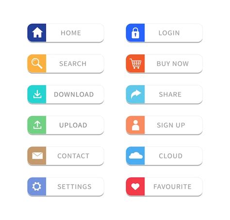 Premium Vector Set Of Colorful Glossy Button Blank Button For Website