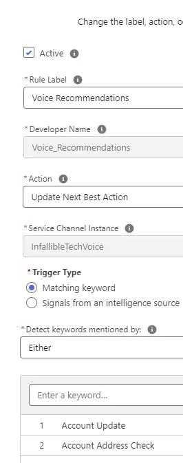 Salesforce Conversation Intelligence Rule For Voice Infallibletechie