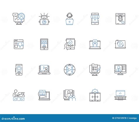 Video Editing Line Icons Collection Clip Sequence Cut Transition Timeline Effects