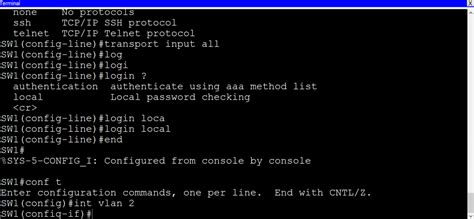 Configuring Telnet SSH On Switch SAWAF