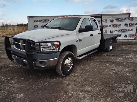 2008 Dodge Ram 3500 Hd Chassis Cab Flatbed Truck For Sale Clayton In