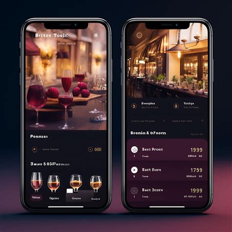 Premium Ai Image Mobile App Of Wine Bar Sophisticated And Classy