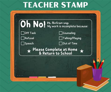 Oh No Incomplete Work Checklist Self Inking Wood Handle Or Etsy