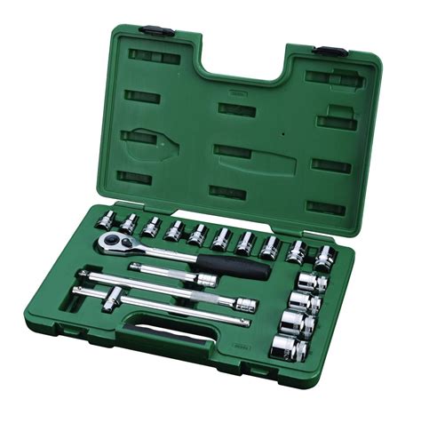18pc 1 2dr 12pt Socket Set Metric Sata