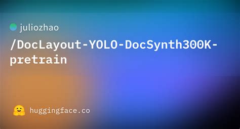 Juliozhao Doclayout Yolo Docsynth300k Pretrain · Hugging Face