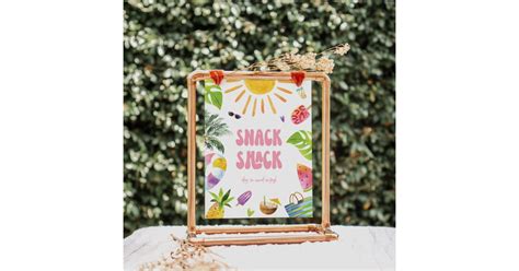 Snack Shack Girl Birthday Sign Zazzle