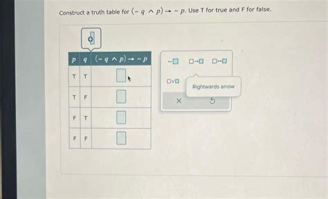 Solved Construct A Truth Table For Qp P Use T For True Chegg Com